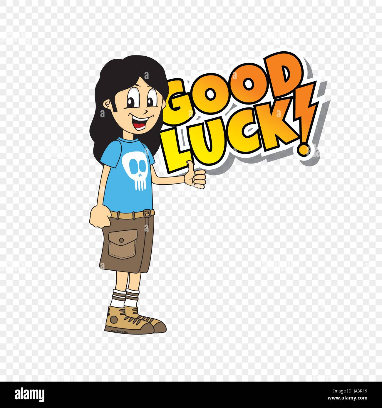 male cartoon character good luck theme vector art illustration Stock ...