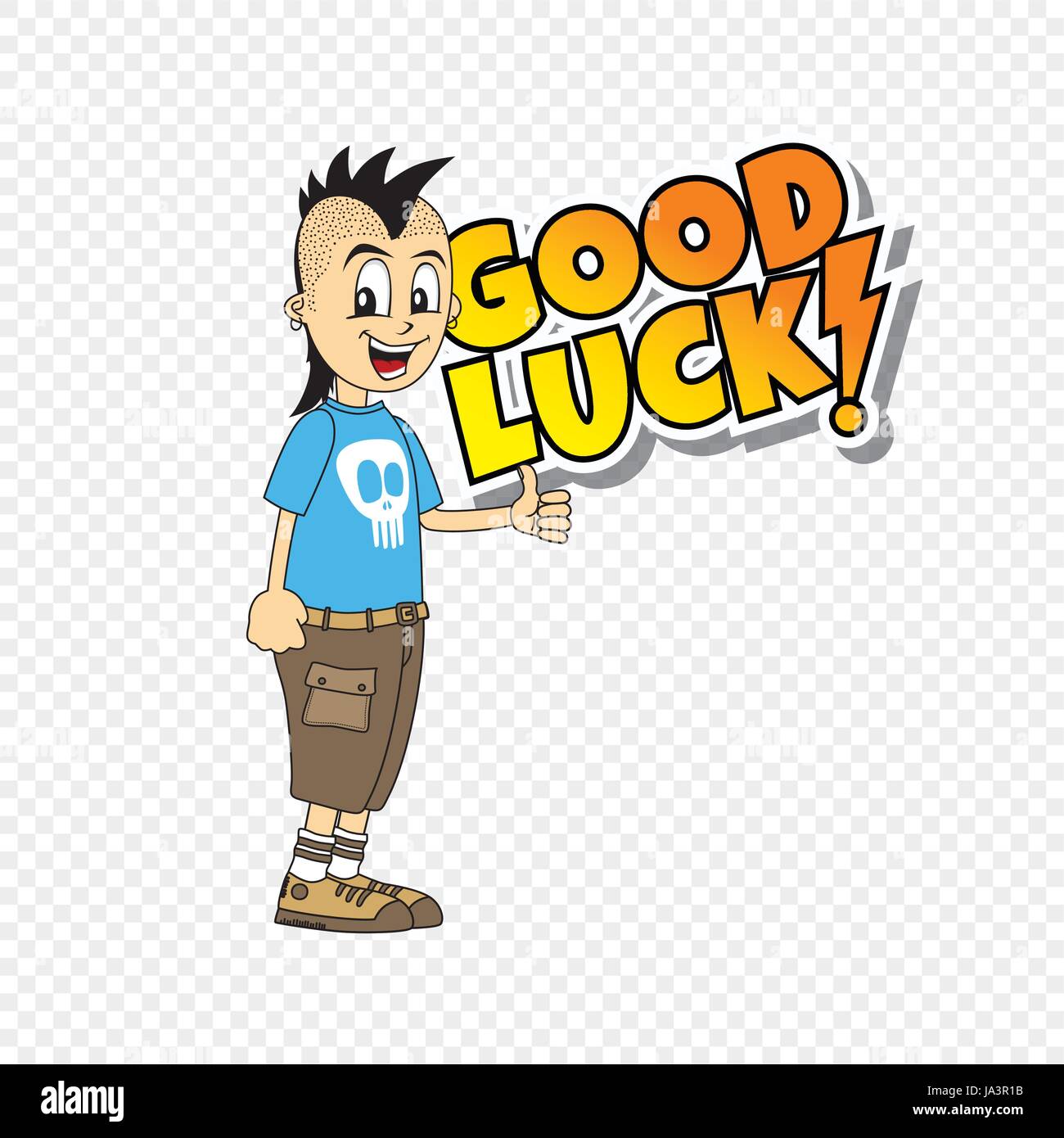 male cartoon character good luck theme vector art illustration Stock ...