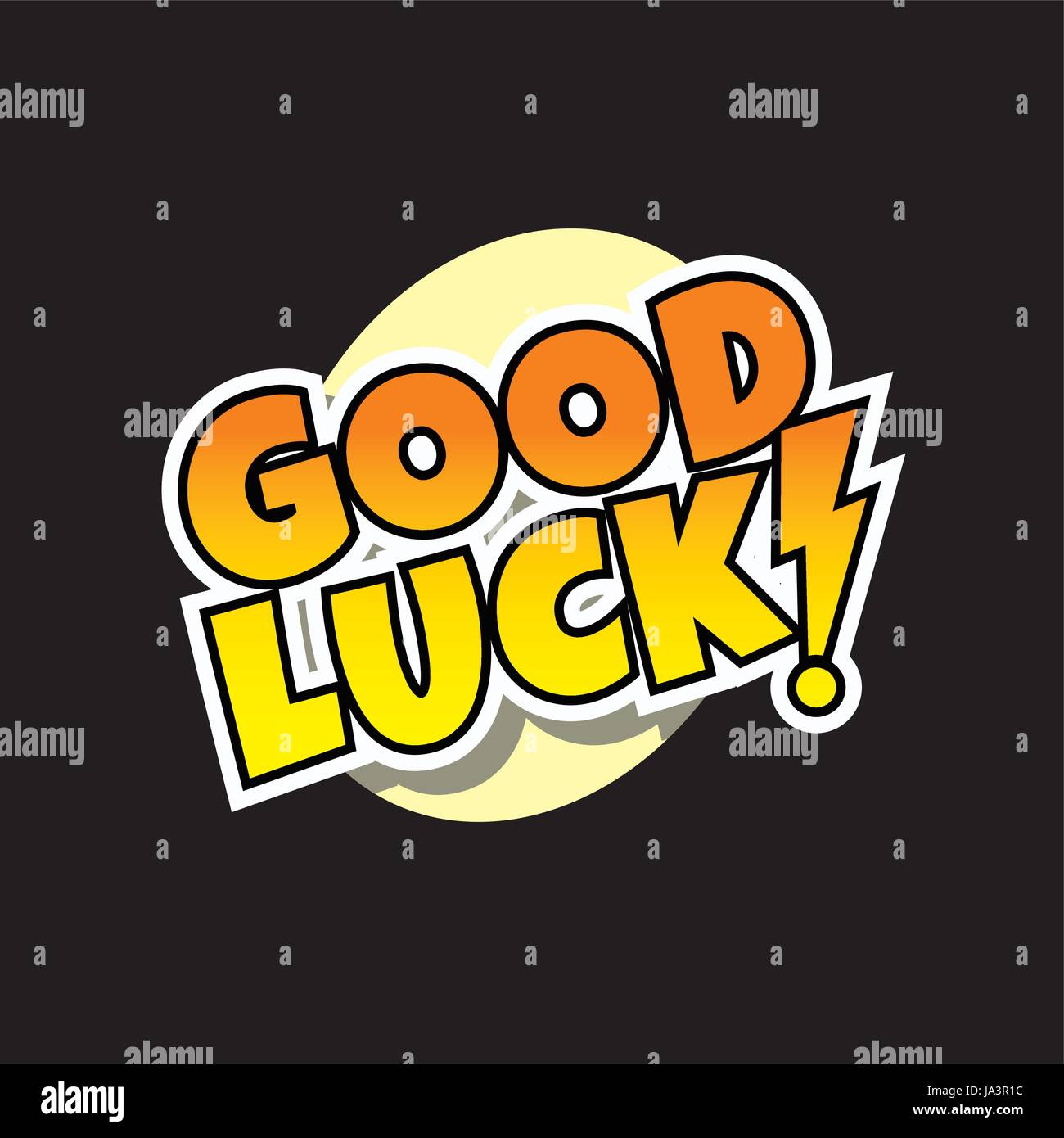 good luck retro comic text theme vector art illustration Stock Vector ...