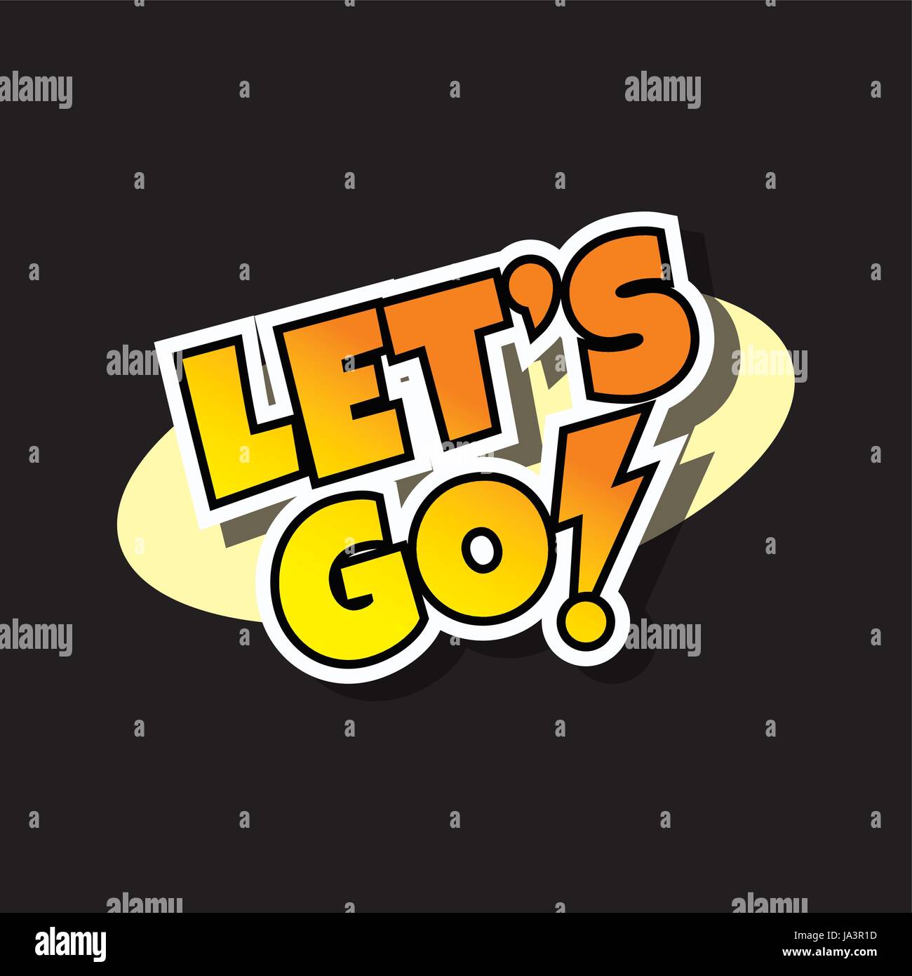 let's go retro comic text theme vector art illustration Stock Vector ...