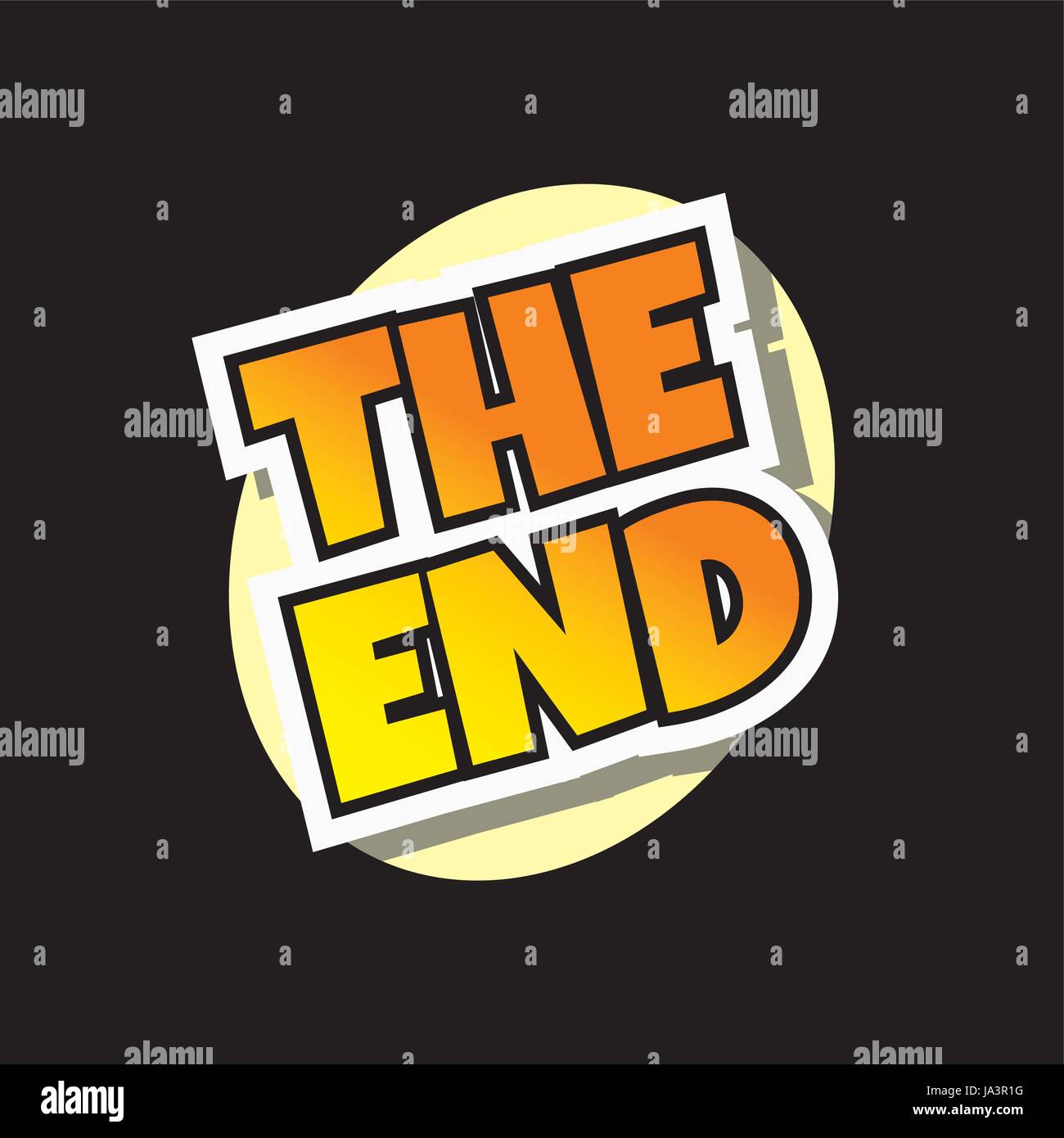 end screen retro comic text themevector art illustration Stock Vector ...