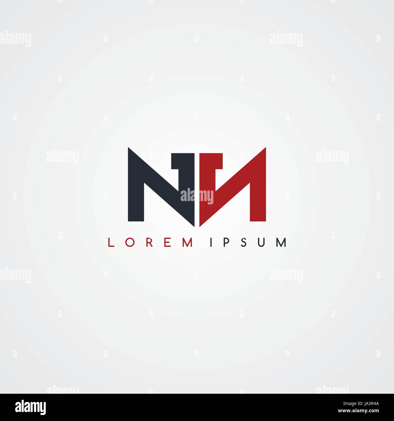 initial letter linked uppercase logo black red in white background ...