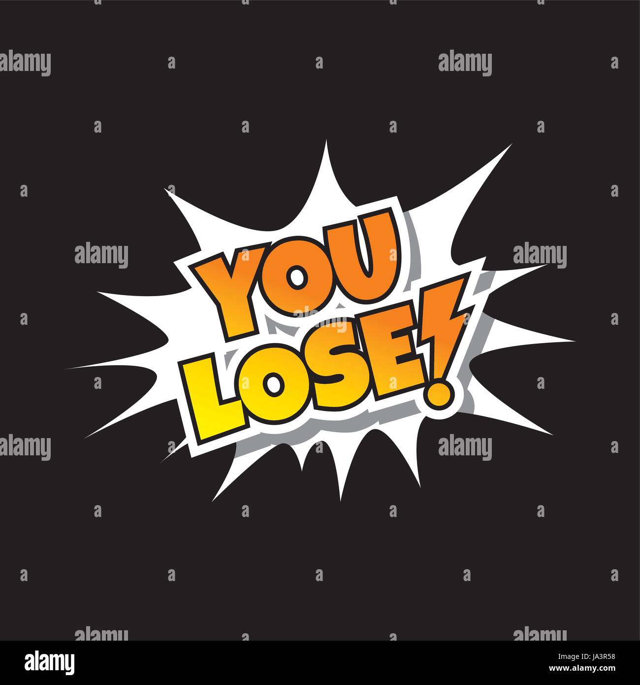 You Lose Comic Speech Bubble Cartoon Game Assets Stock Vector Image ...