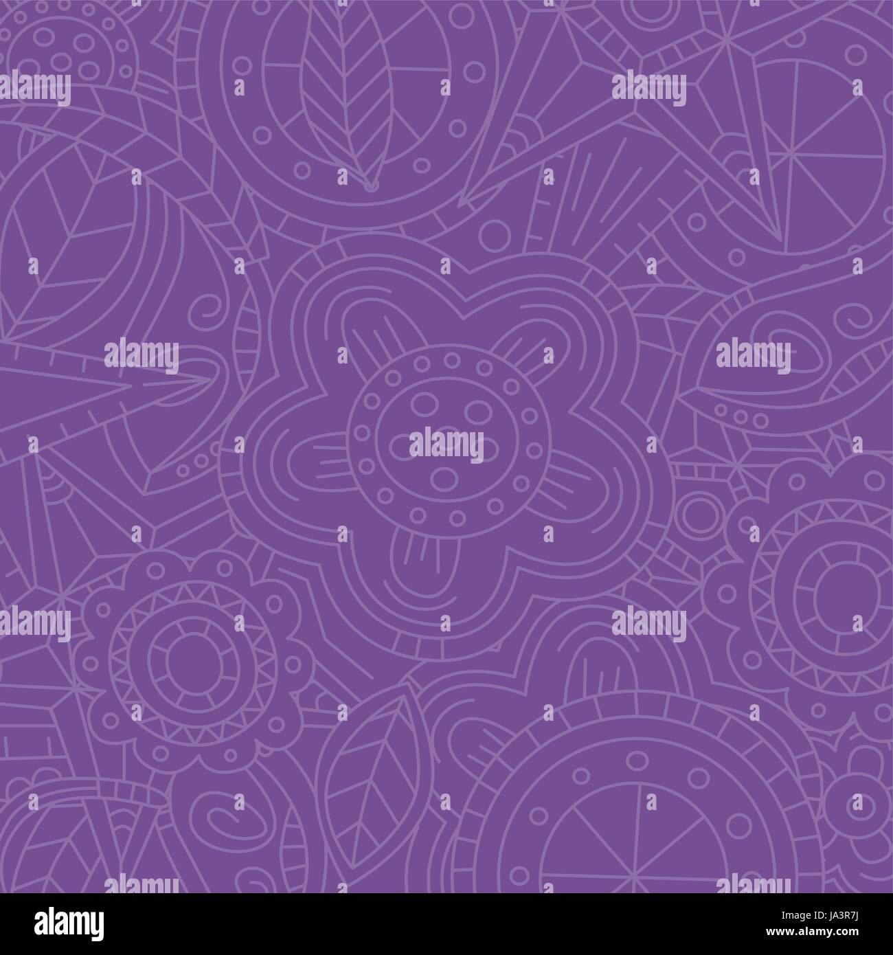 purple floral flower pattern doodle theme vector art illustration Stock ...