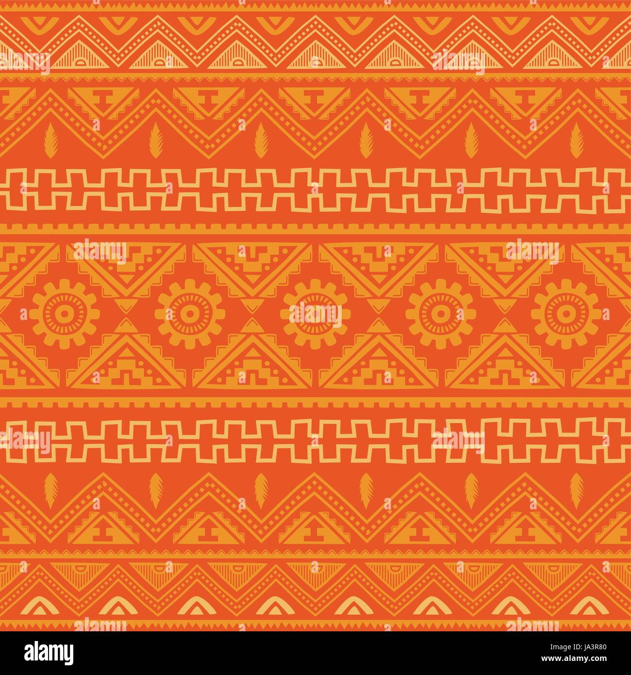 orange native american ethnic pattern theme vector art Stock Vector ...