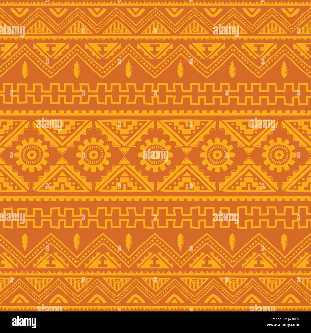 orange native american ethnic pattern theme vector art Stock Vector ...