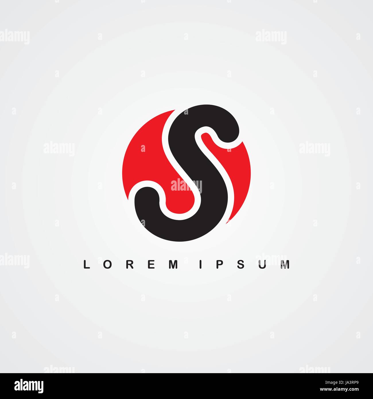 initial letter linked uppercase logo red black theme vector art Stock ...