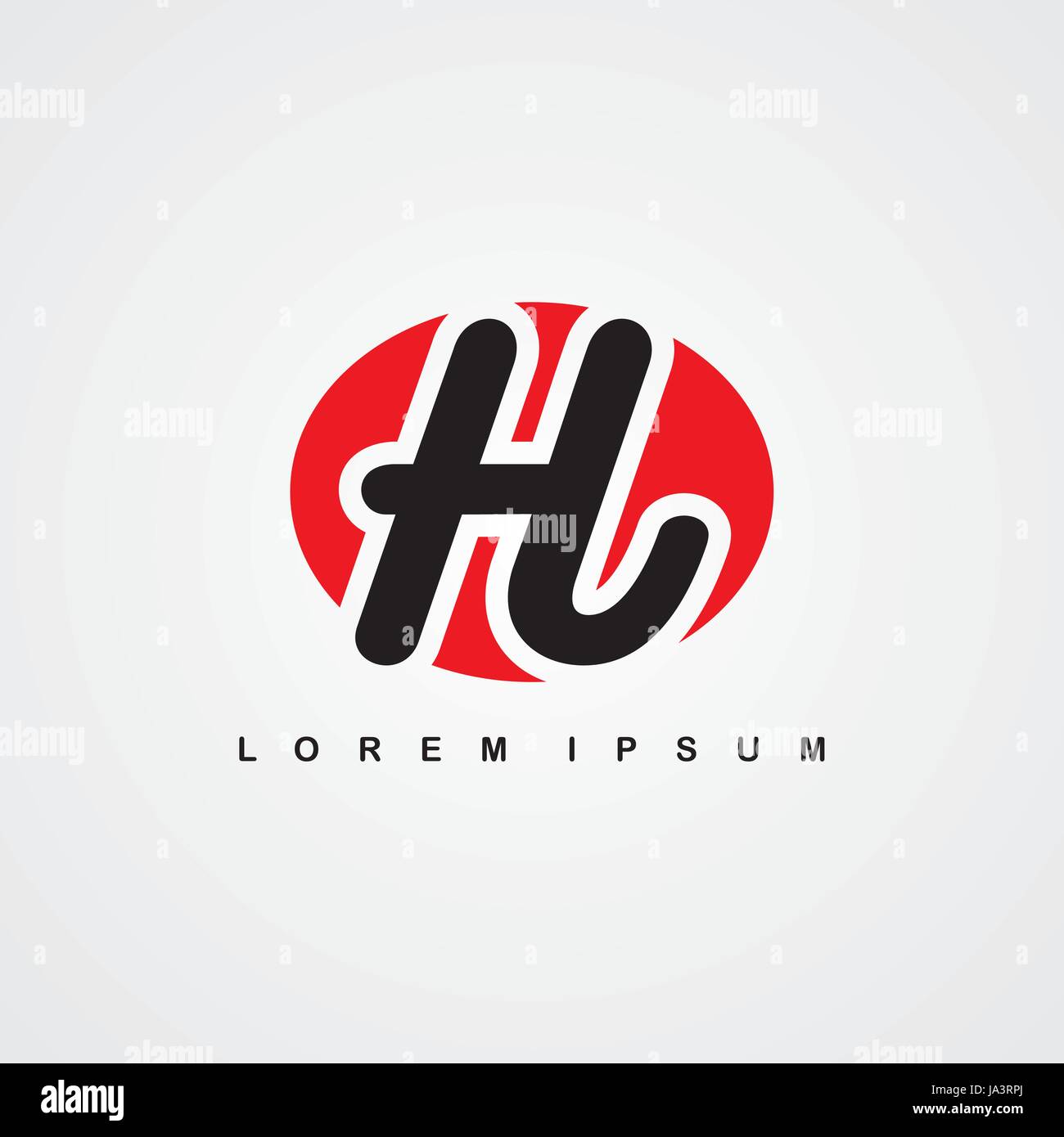 initial letter linked uppercase logo red black theme vector art Stock ...