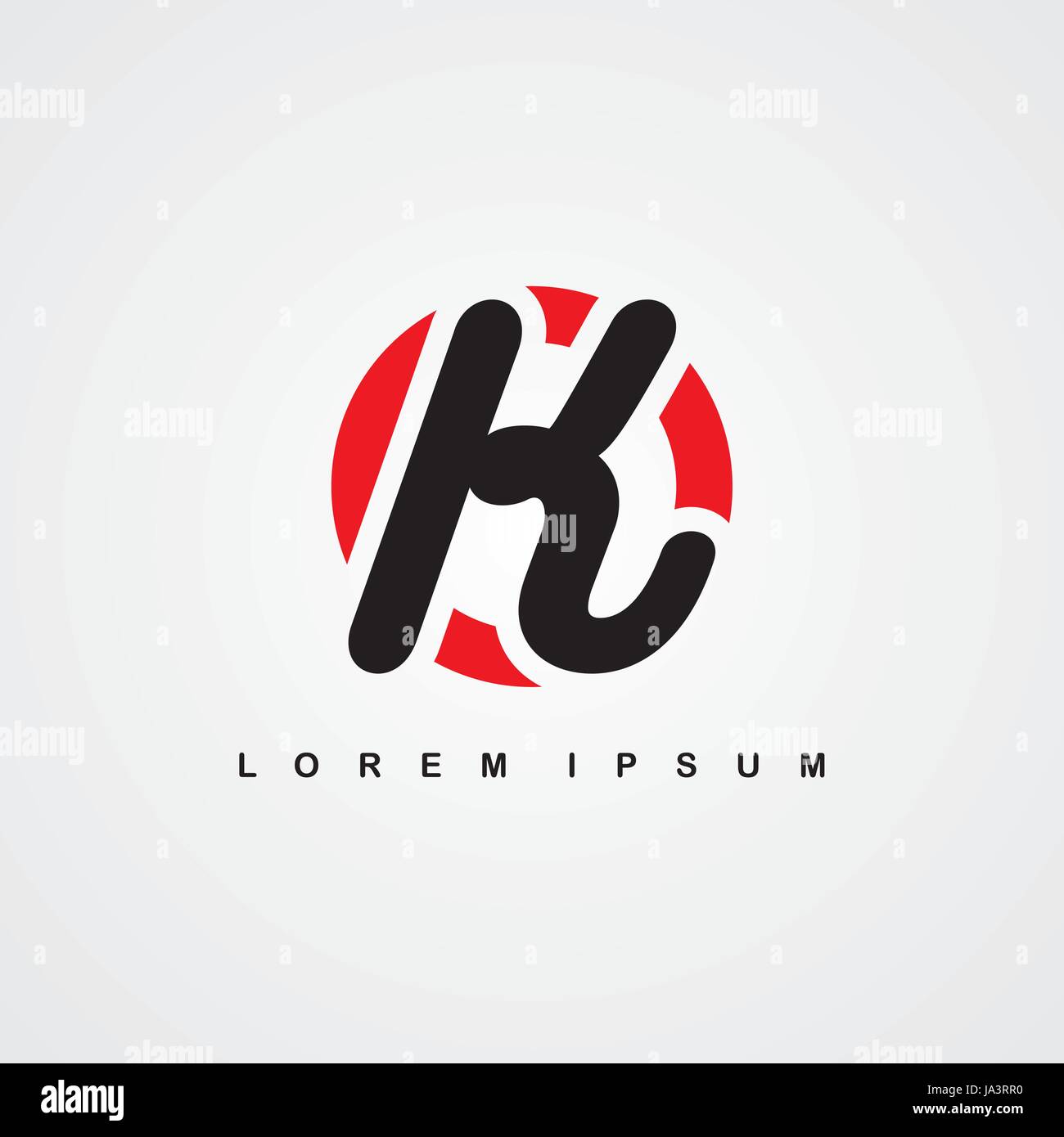 initial letter linked uppercase logo red black theme vector art Stock ...