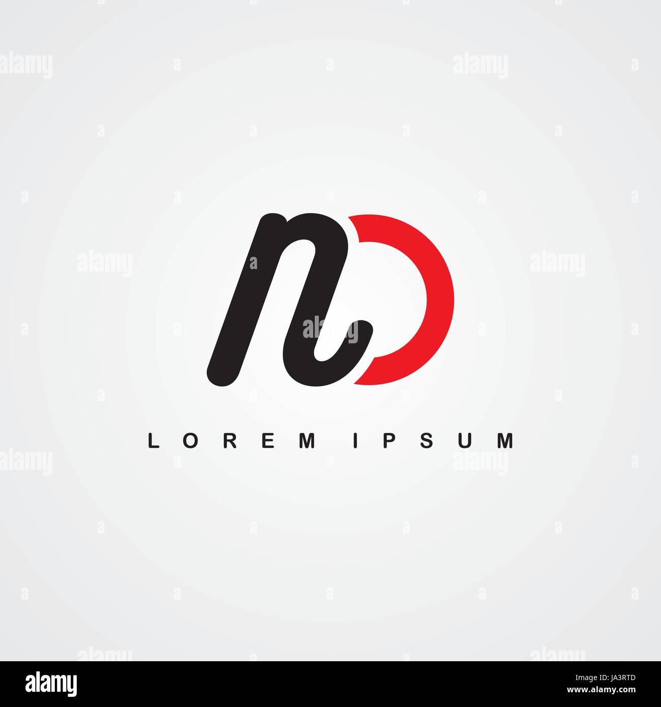 initial letter linked uppercase logo red black theme vector art Stock ...