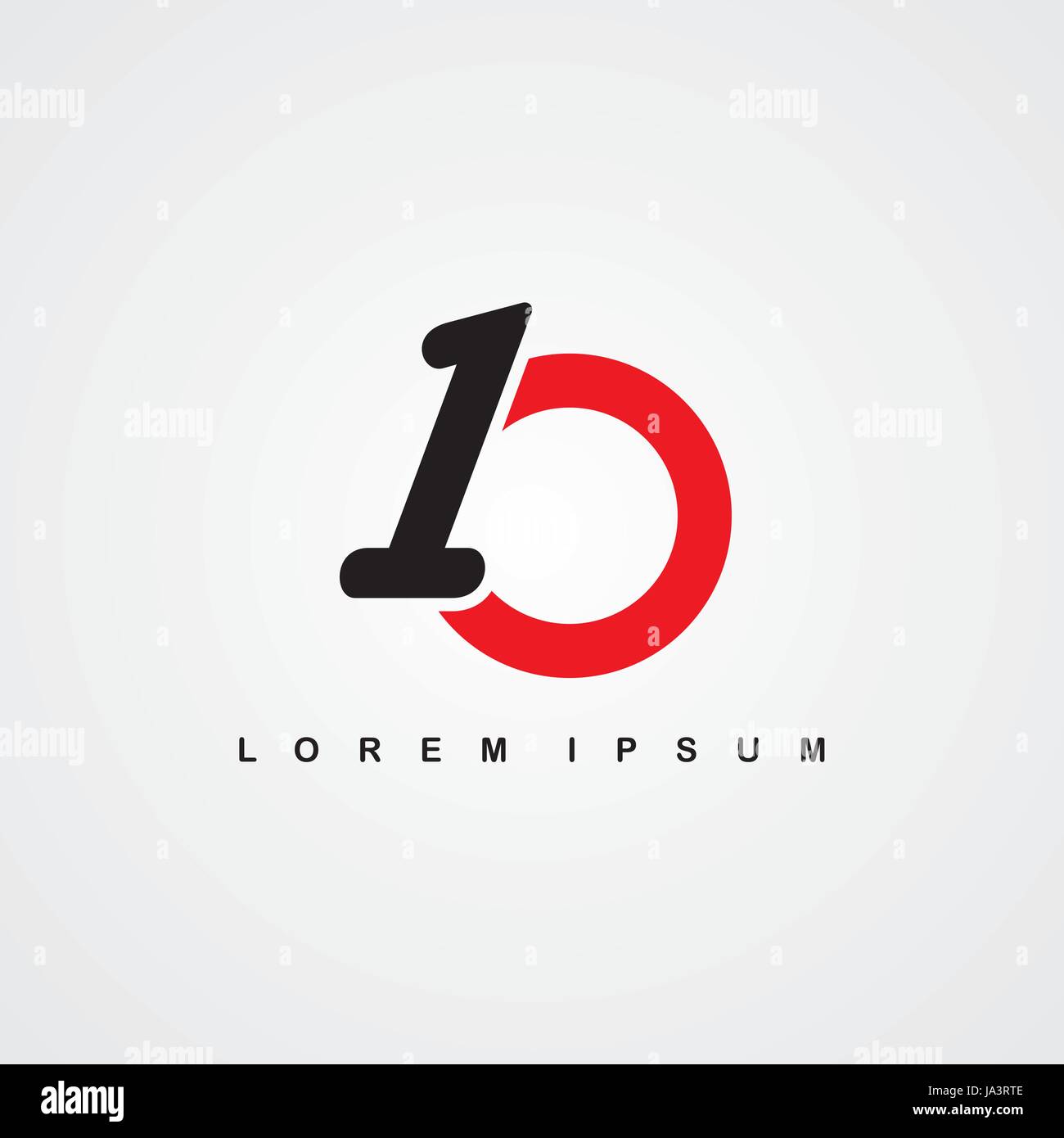 number linked logo red black theme vector art illustration Stock Vector ...