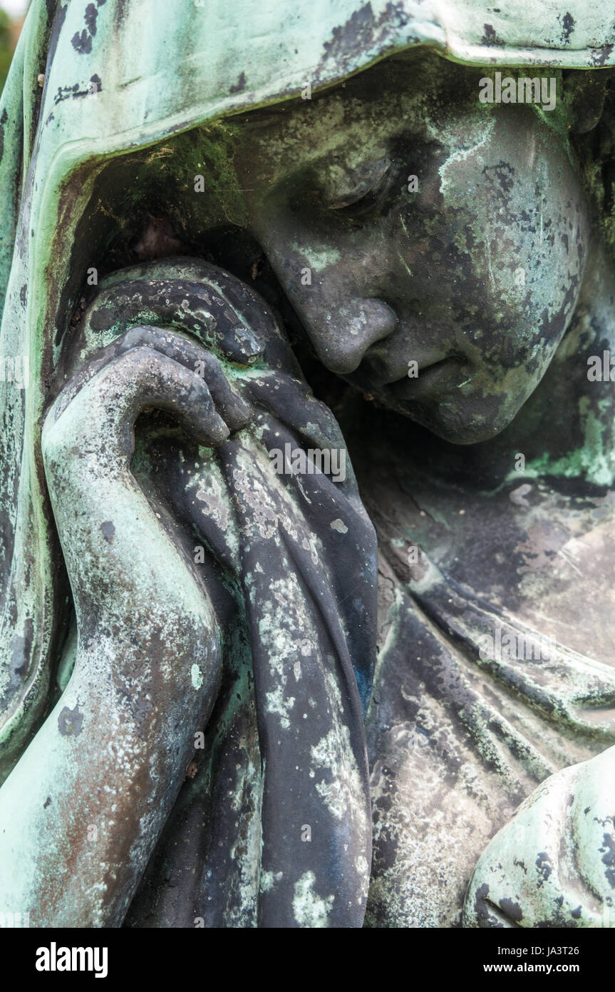 woman, death, statue, sad, cemetery, gravestone, tombstone, mourning ...