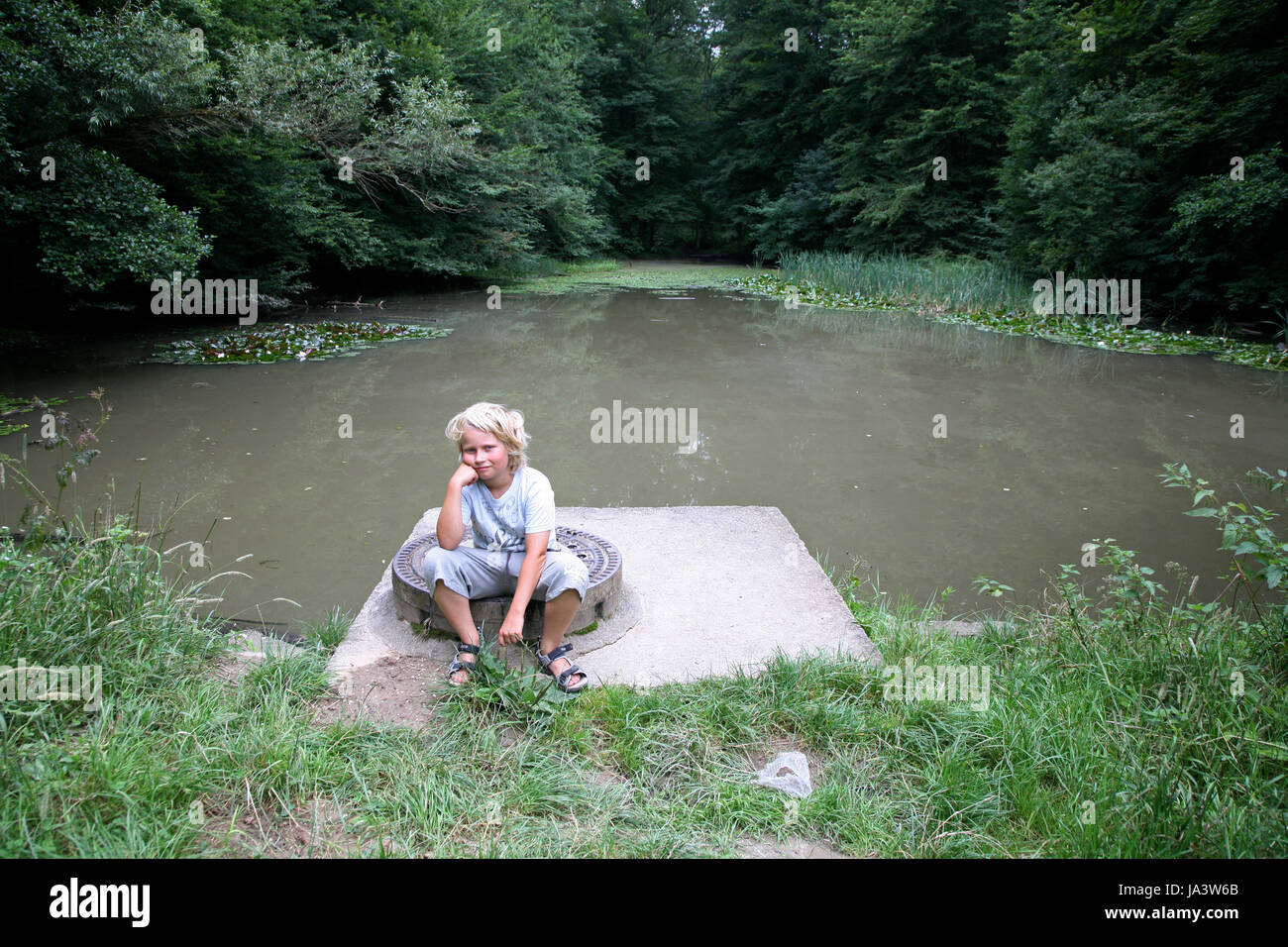 outing, boredom, young, younger, scenery, countryside, nature, blond ...