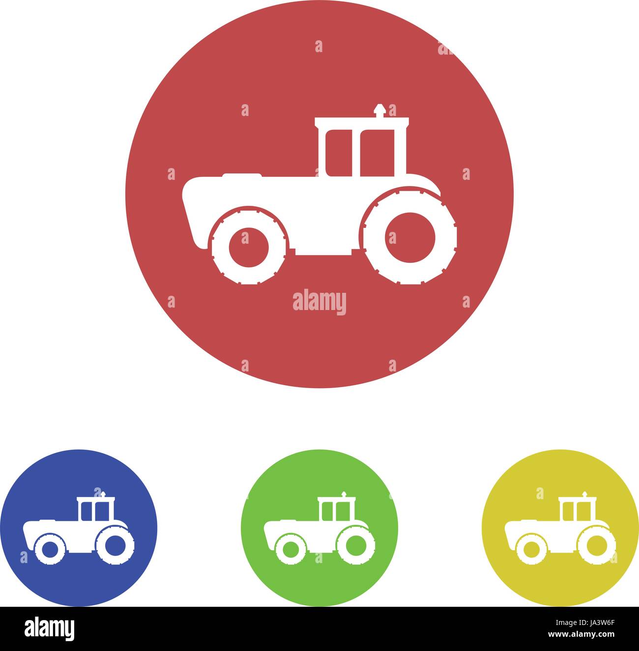 Vector tractor icon set on white background Stock Vector Image & Art ...
