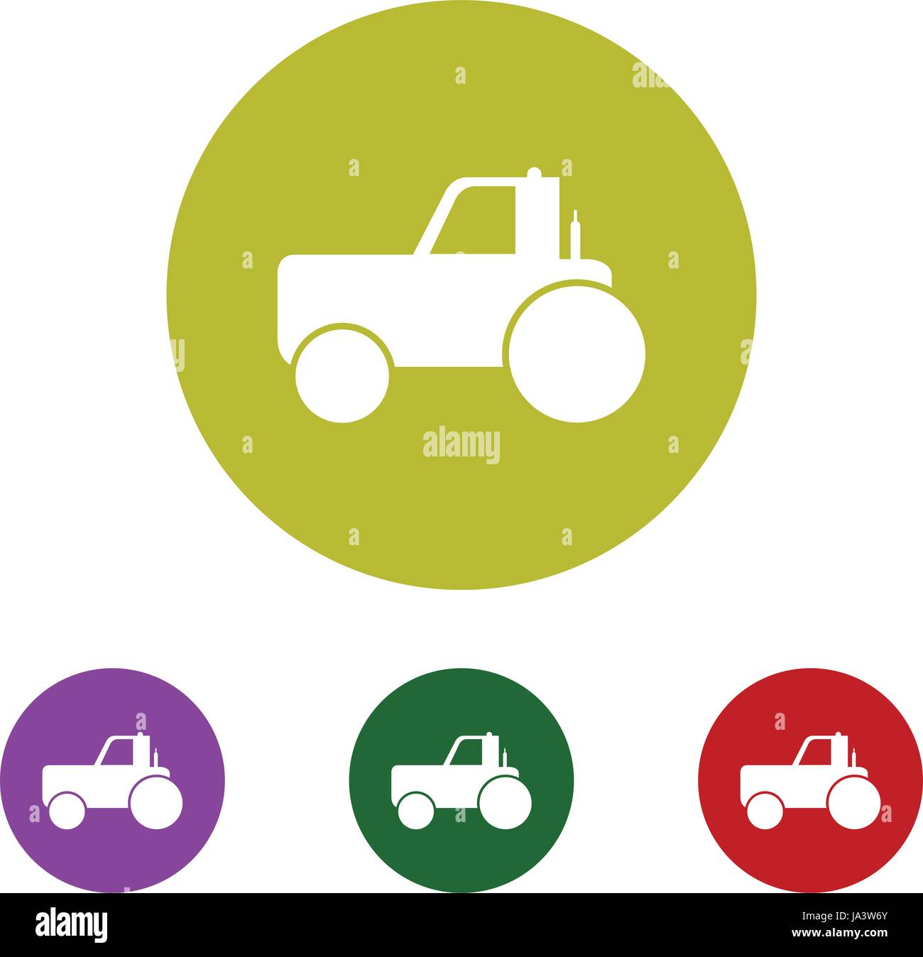 Vector tractor icon set on white background Stock Vector Image & Art ...