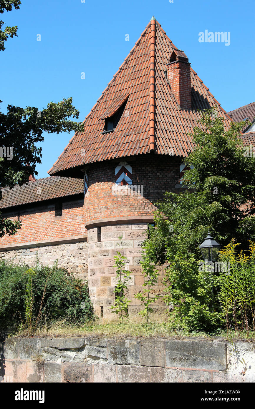 tower, historical, germany, german federal republic, nuremberg, city ...