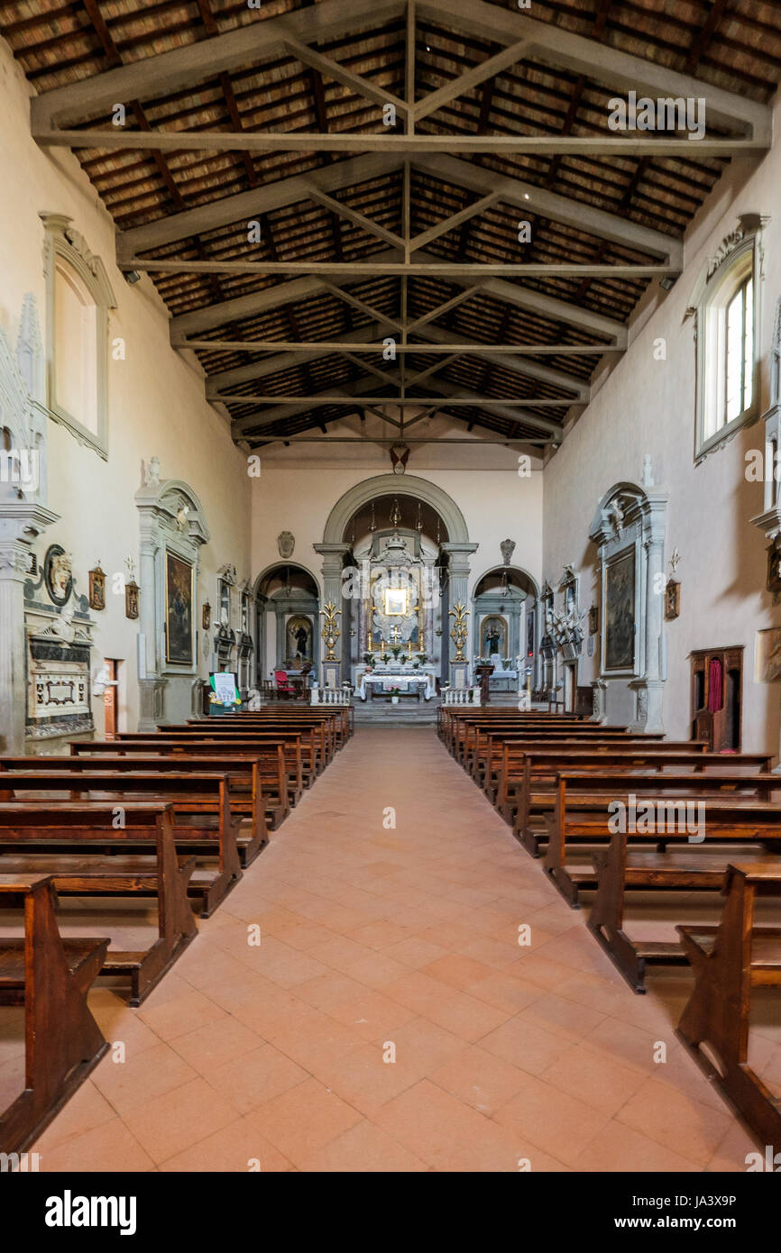 VOLTERRA, TUSCANY - MAY 21, 2017 - Church of Saint Francis, the main ...