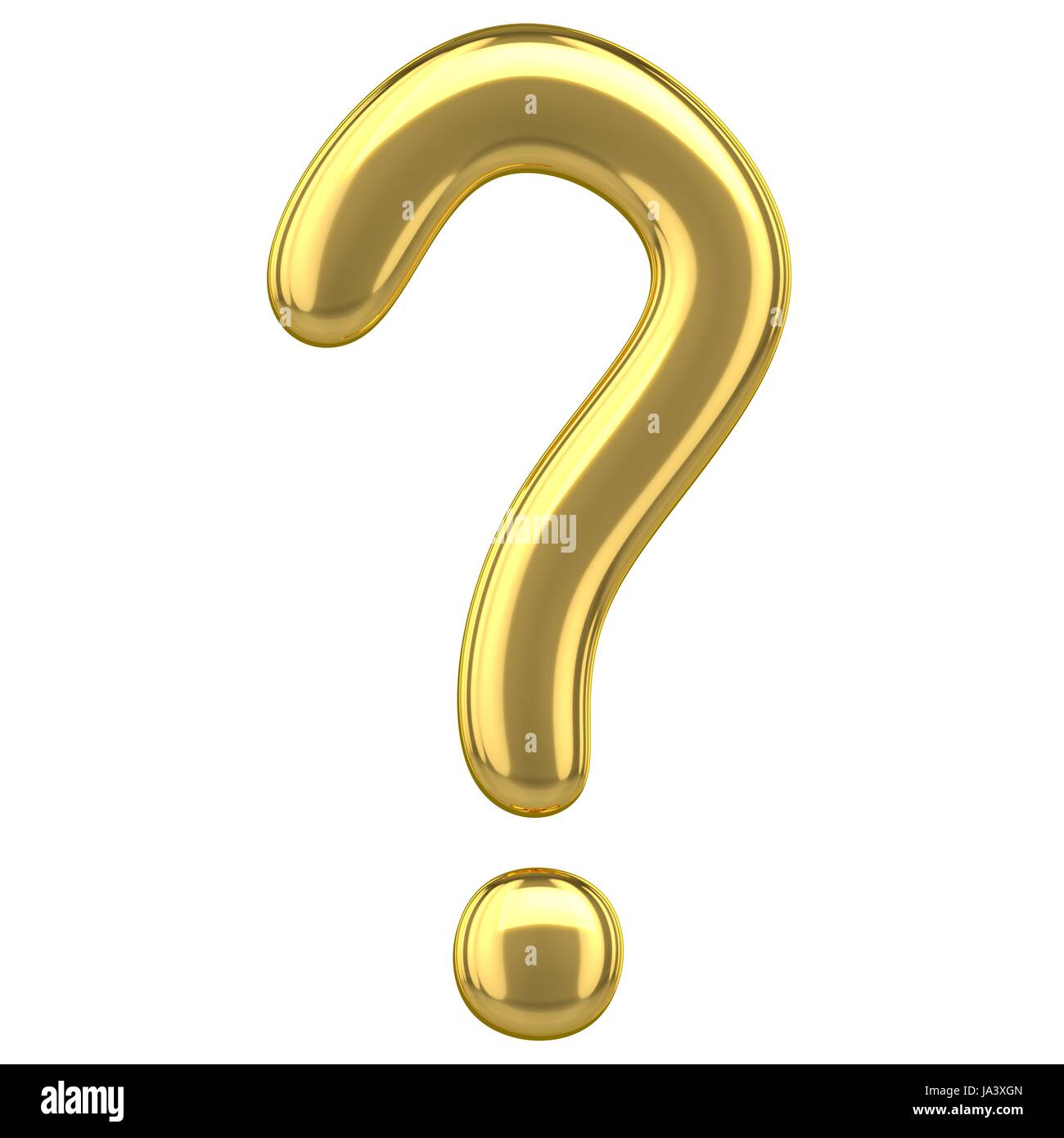 3d render gold question mark hi-res stock photography and images - Alamy
