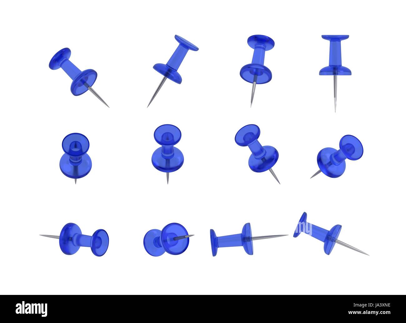 3d realistic thumbtack blue translucent hi-res stock photography and ...