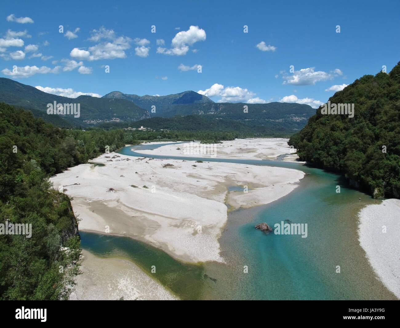 summer, summerly, stream, colorful, italy, river, water, blue ...