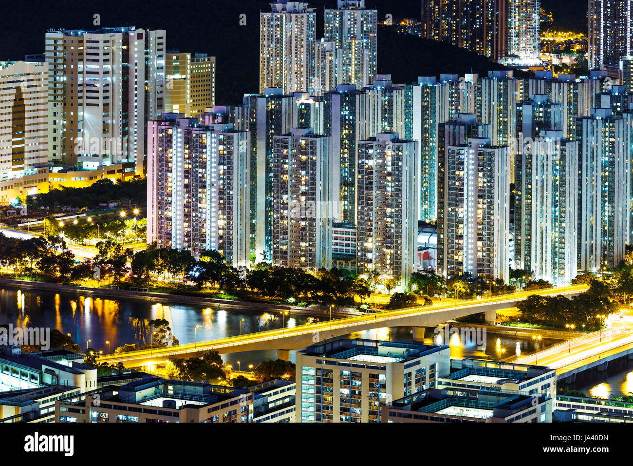 office, city, town, asia, night, nighttime, illuminated, facade ...