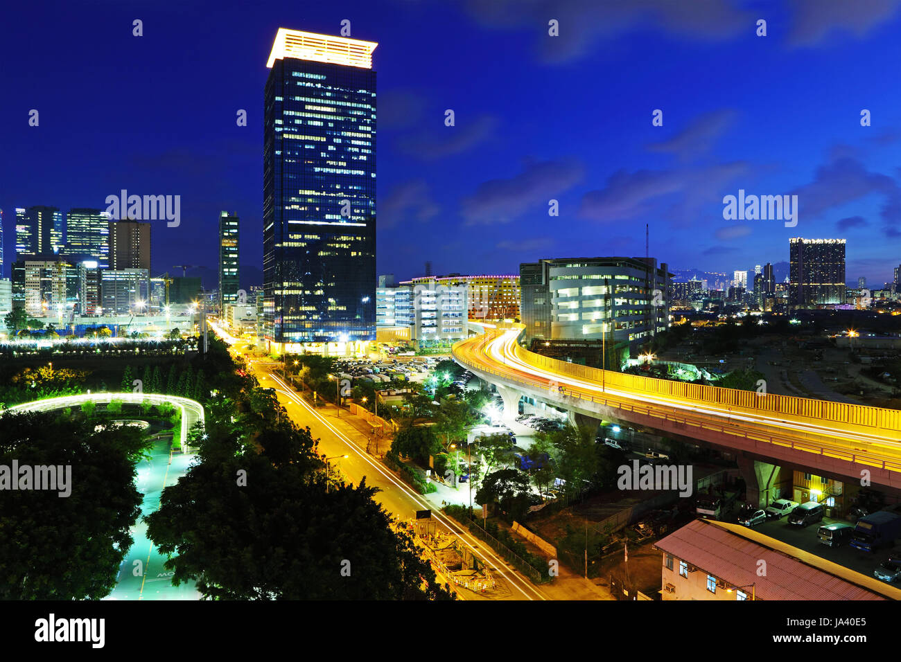 office, city, town, asia, night, nighttime, illuminated, facade ...