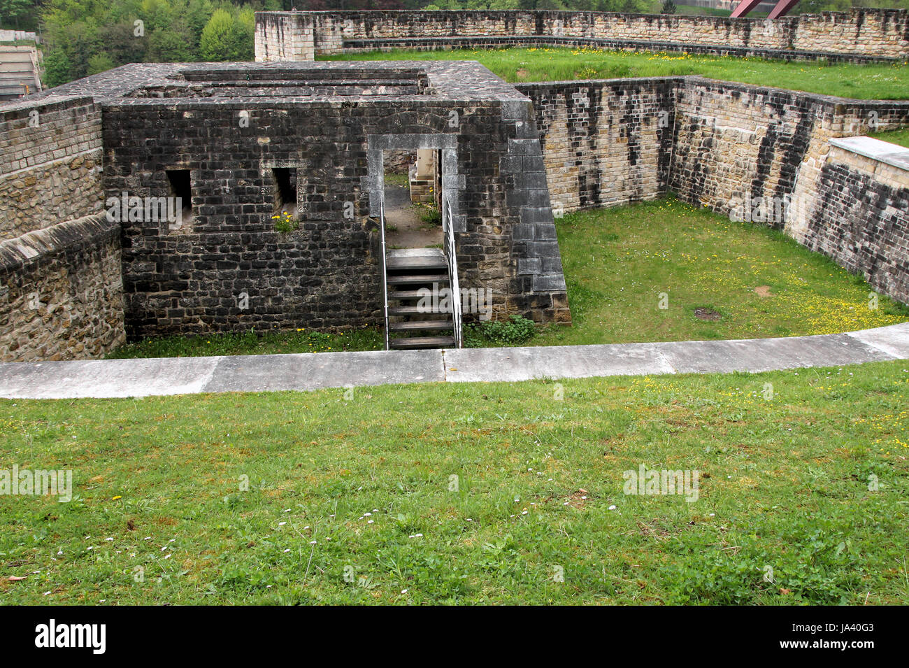 city, town, fortress, blockhouse, city wall, luxembourg, stairs, house ...