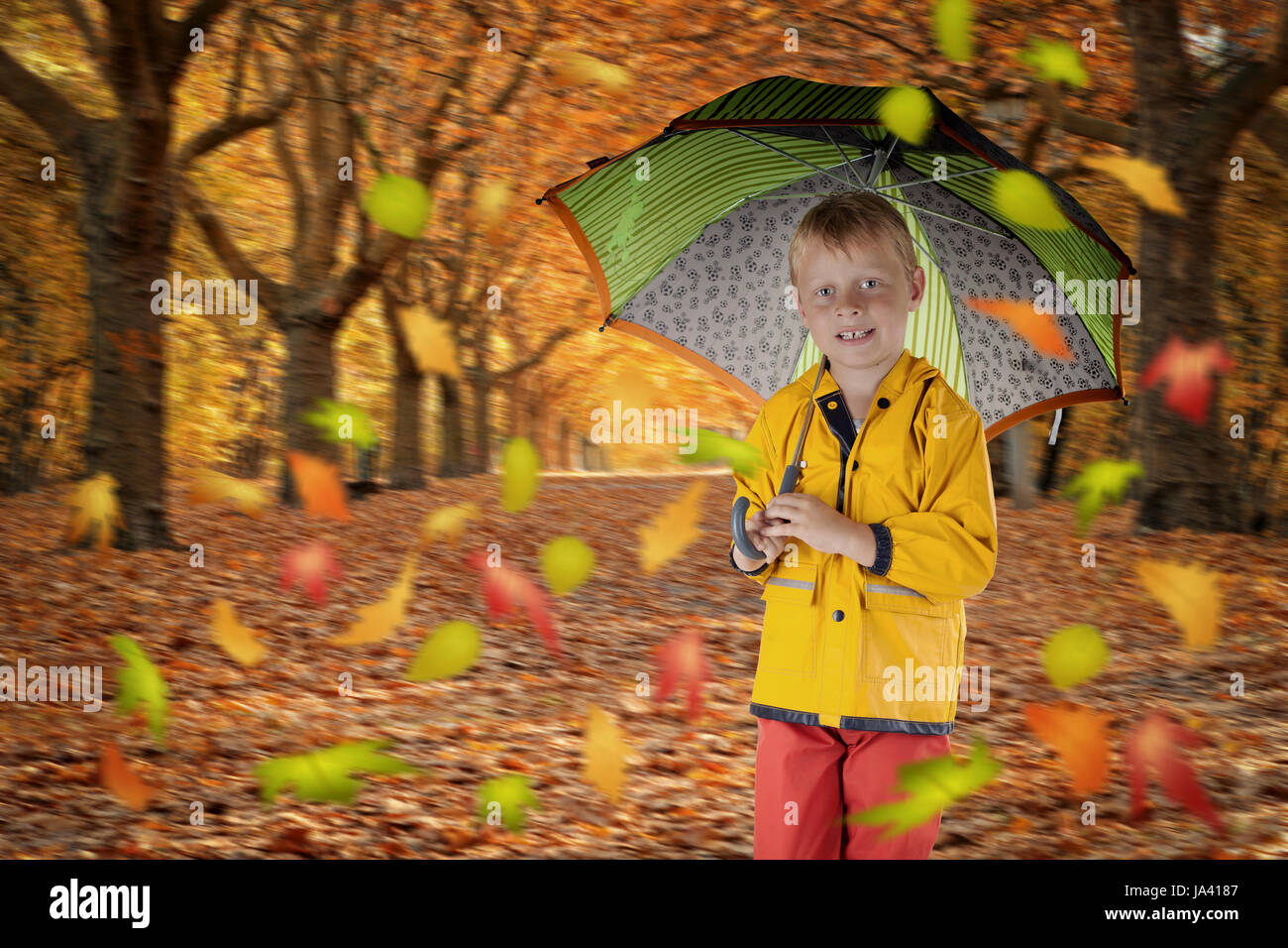 autumn weather with umbrella Stock Photo - Alamy
