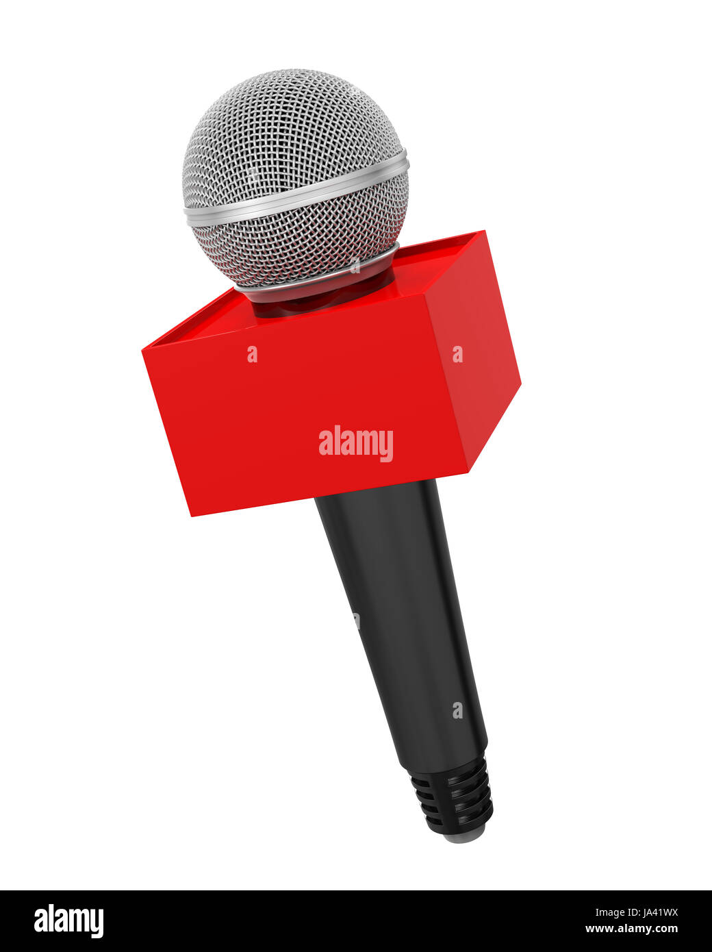 Microphone with Blank Box Isolated Stock Photo - Alamy