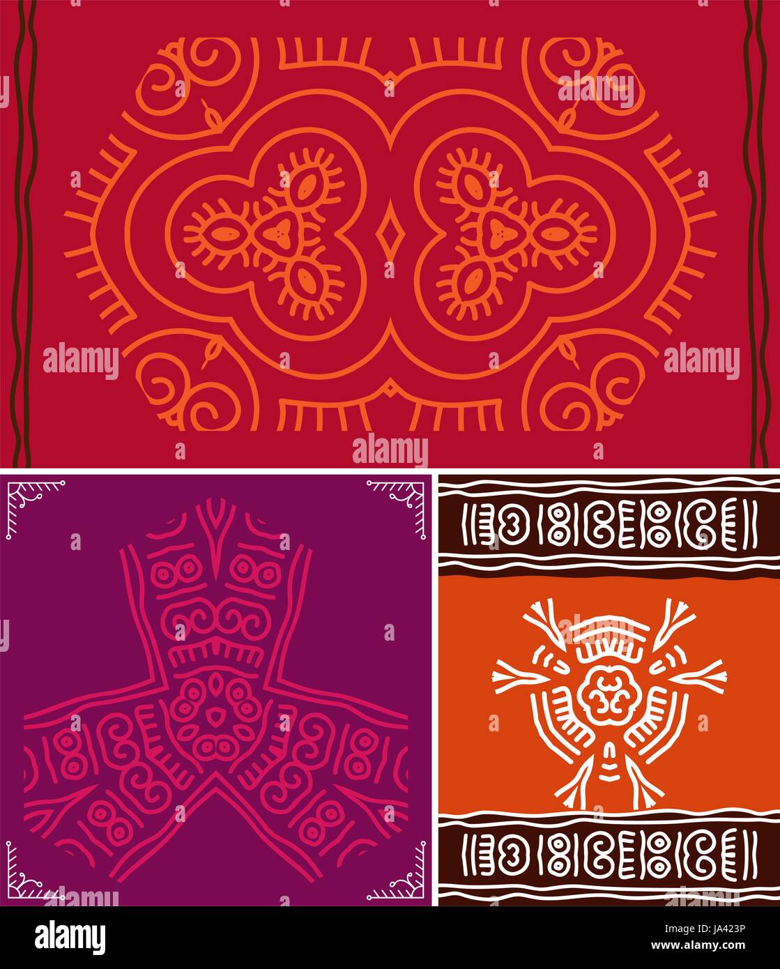 Folk, Tribal Design, Motif, Wall Painting Vector Art Stock Vector Image ...