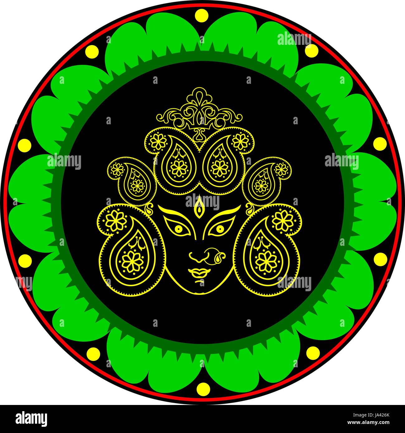 Durga Goddess of Power Vector Art Stock Vector Image & Art - Alamy