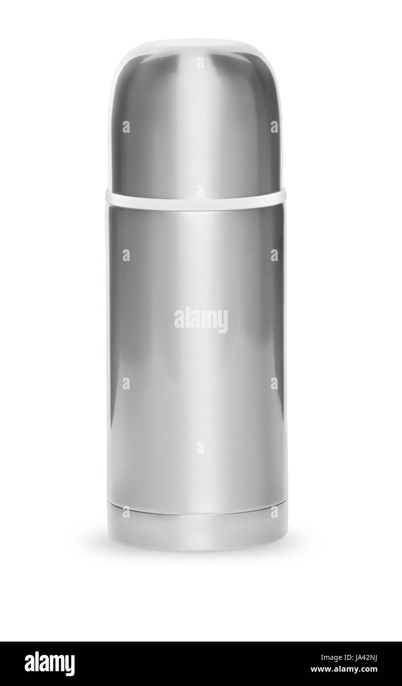Metal thermos collection isolated on white background Stock Photo - Alamy