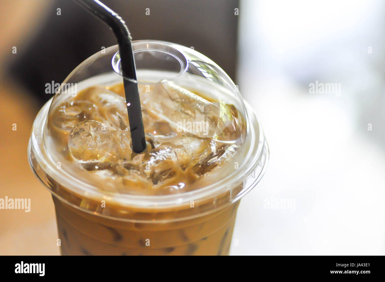 a glass of iced coffee ,iced cappuccino Stock Photo - Alamy