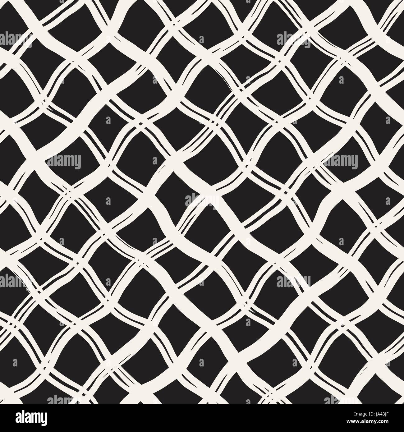 Hand drawn seamless plaid pattern. Allover pattern with ink doodle ...
