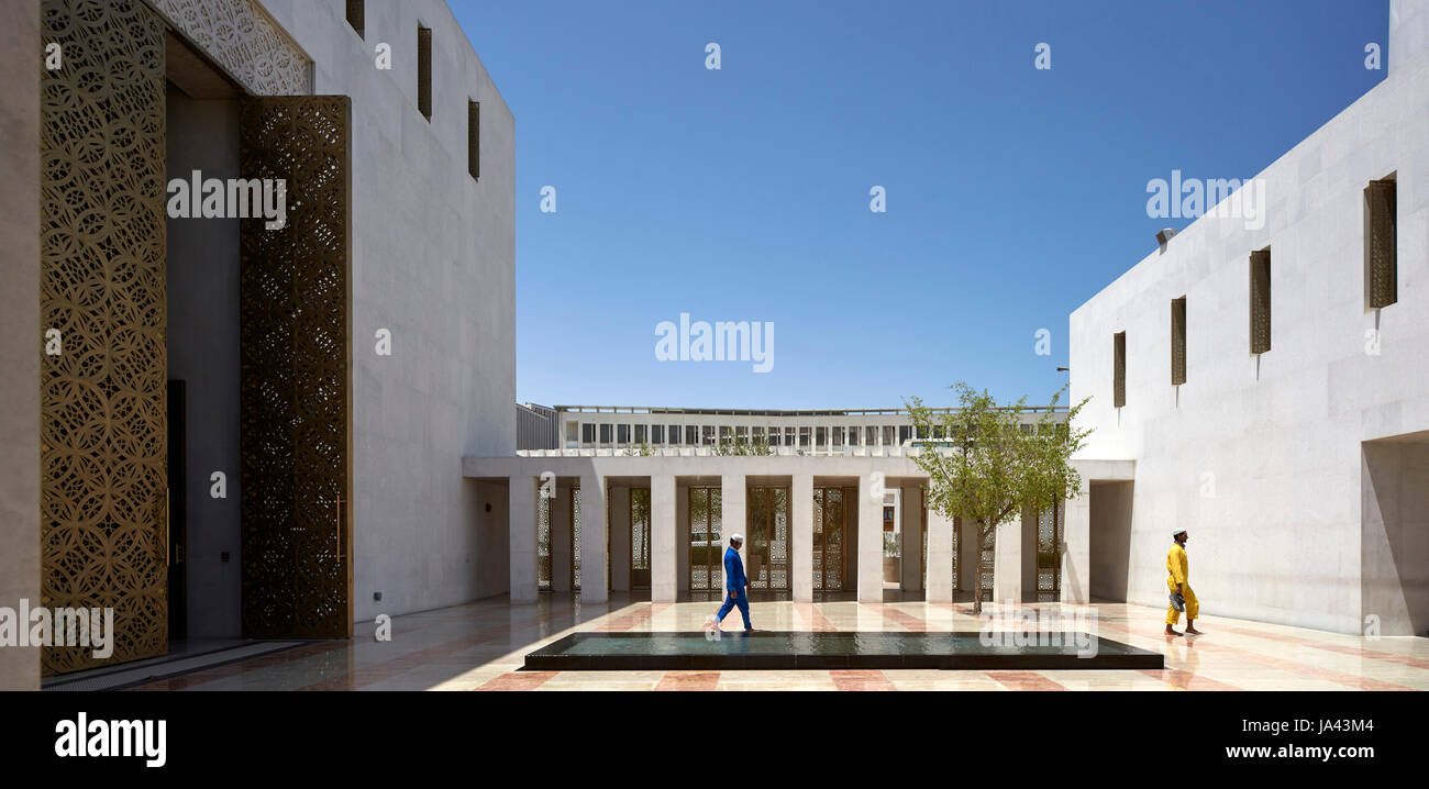 Mosque courtyard midday prayers. Jumaa Mosque, Doha, United Arab ...