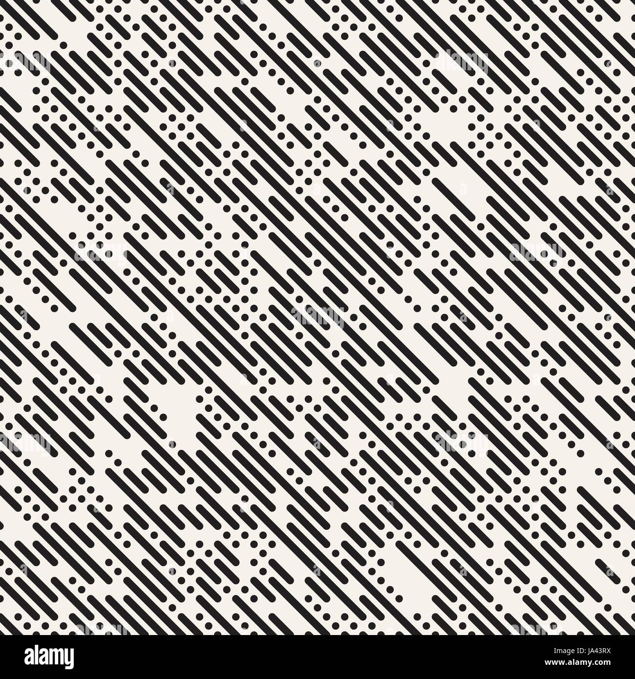 Vector Seamless Black And White Irregular Lines Grid Pattern. Trendy ...