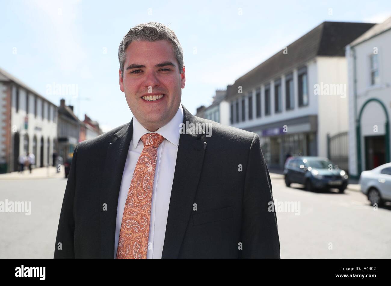 DUP candidate for East Belfast Gavin Robinson at the party's manifesto ...