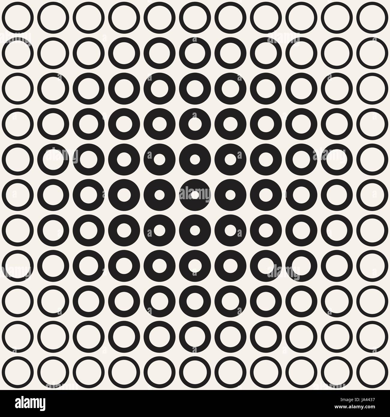 Abstract black and white ring pattern background. Seamless geometric ...