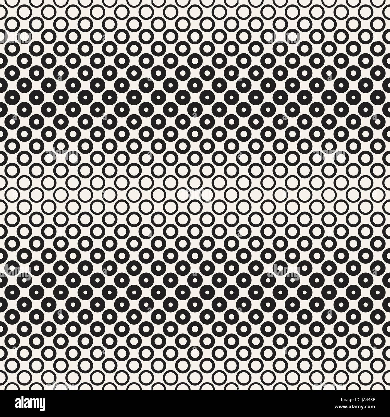 Abstract black and white ring pattern background. Seamless geometric circle halftone. Stylish ...