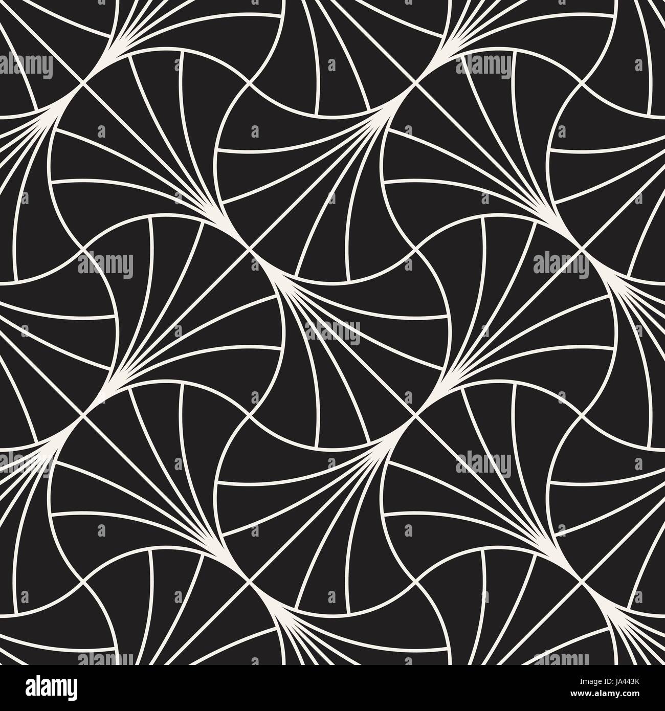 Vector Seamless Rounded Lines Pattern. Abstract Geometric Background ...
