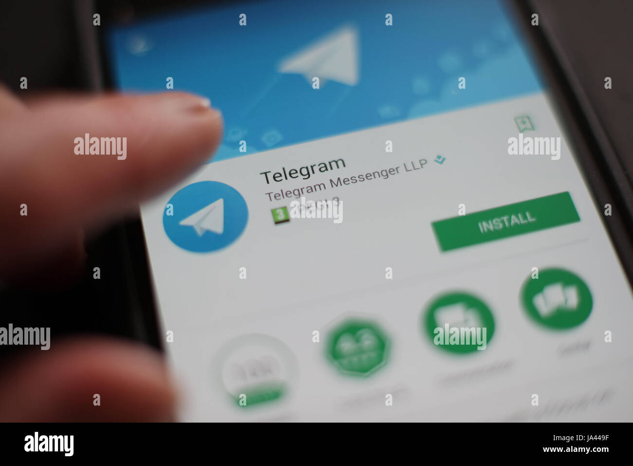 A view of the Telegram messaging app, which enables mobile phone users ...