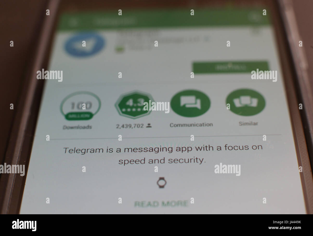 A view of the Telegram messaging app, which enables mobile phone users ...