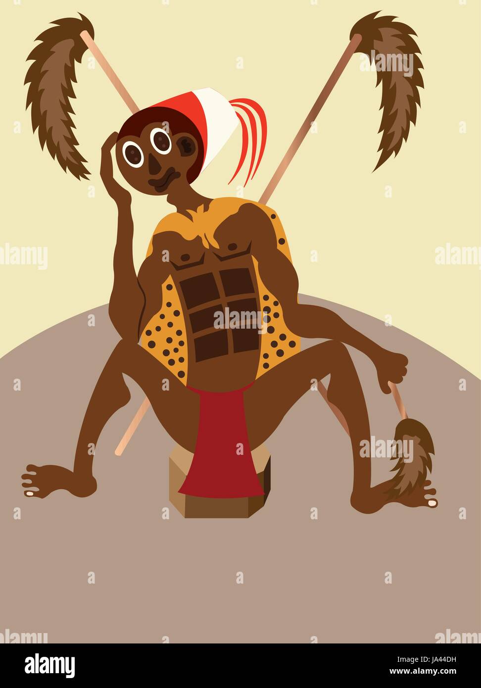 A tribal Chief sitting in his hat Stock Vector Image & Art - Alamy