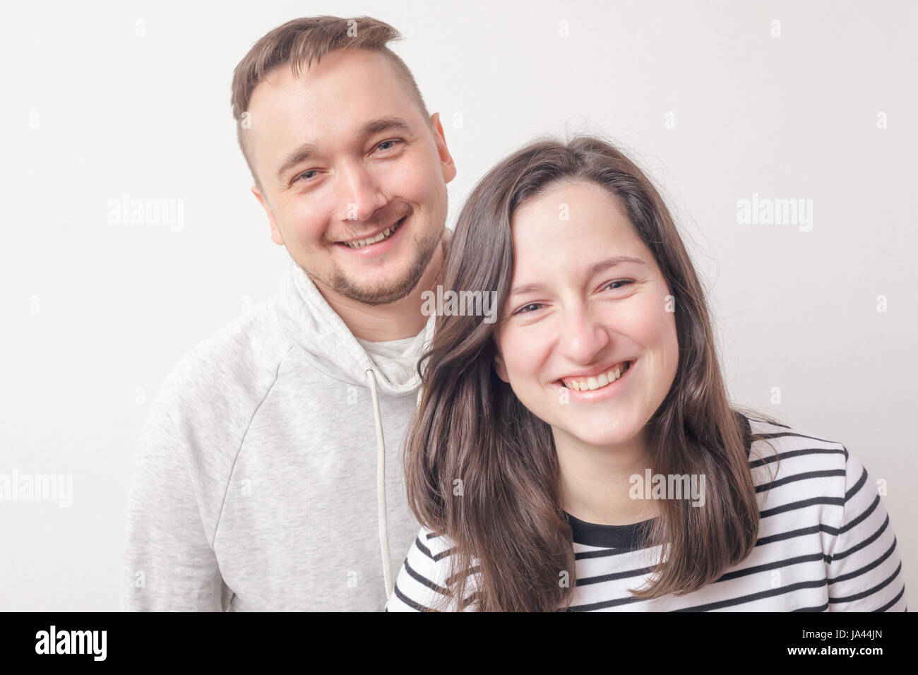 Young couple in love having fun and laughing. Confidence and happy ...