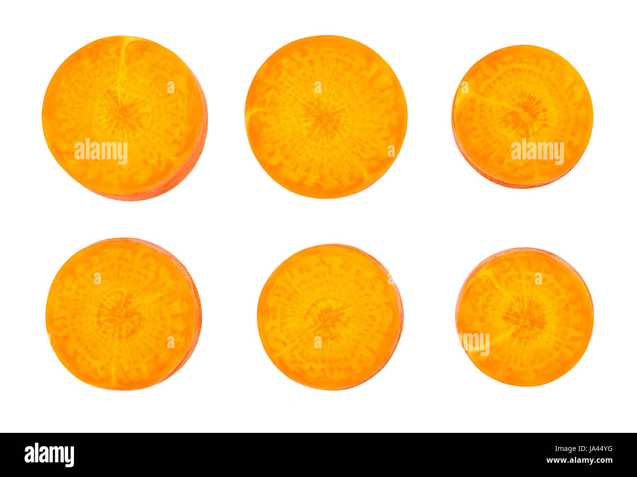 sliced carrot rings isolated Stock Photo - Alamy