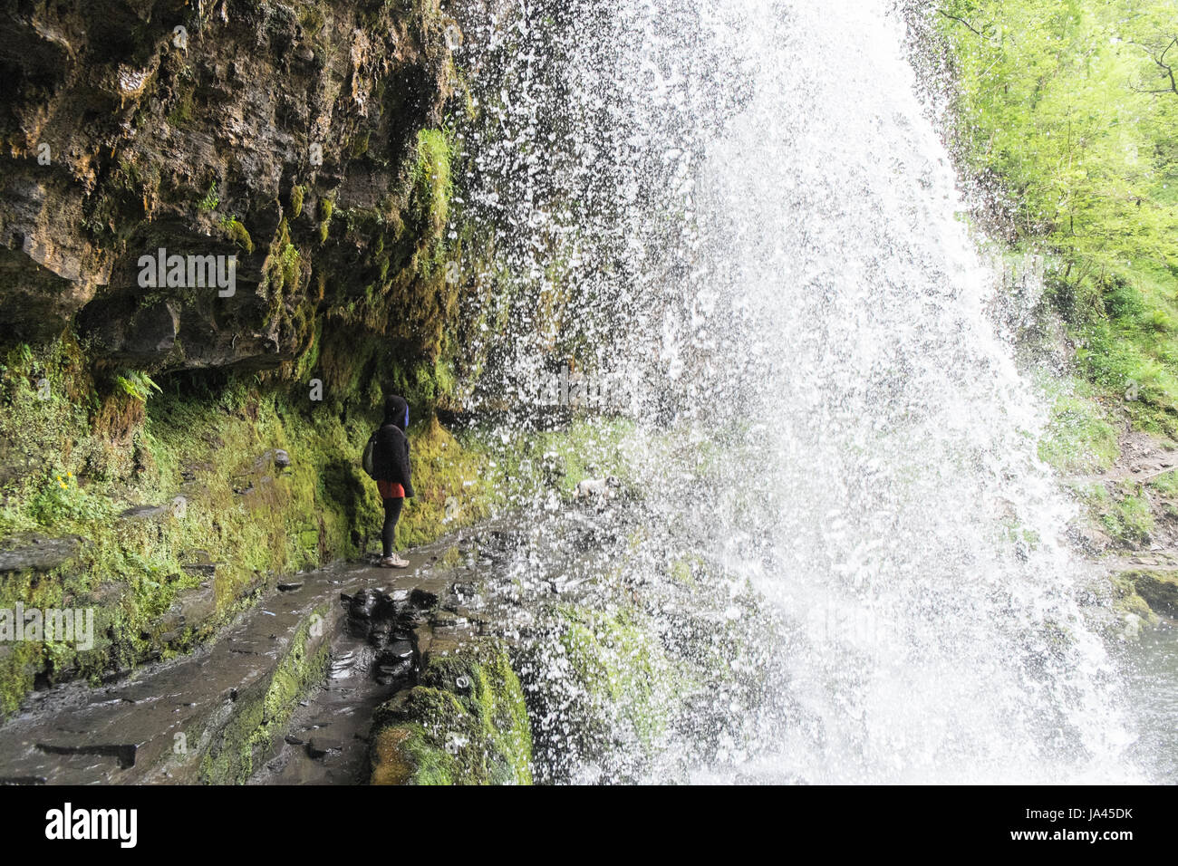Walk behind waterfall wales hi-res stock photography and images - Alamy