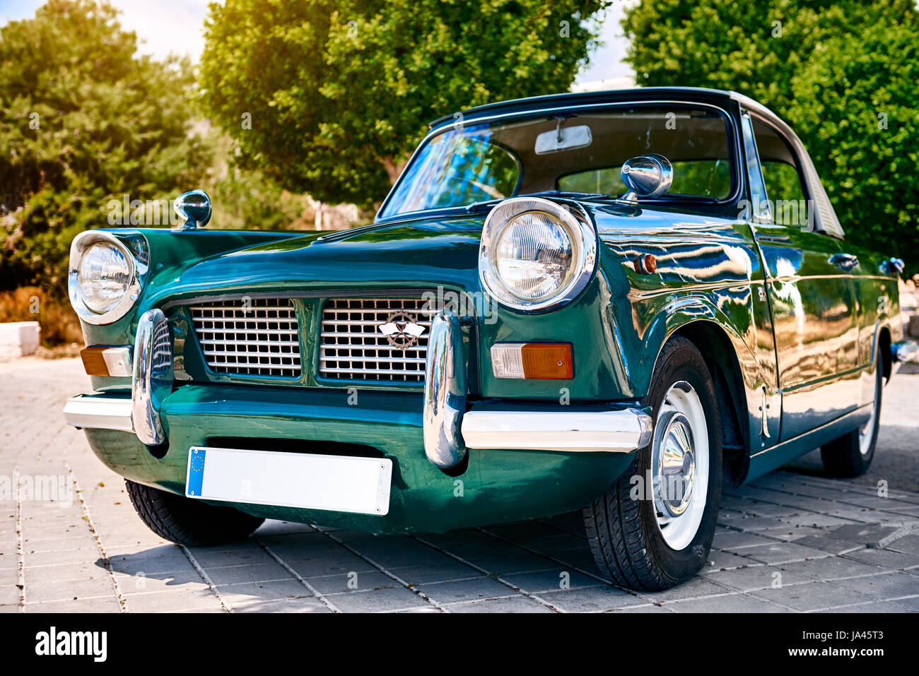 Retro car outdoors Stock Photo - Alamy