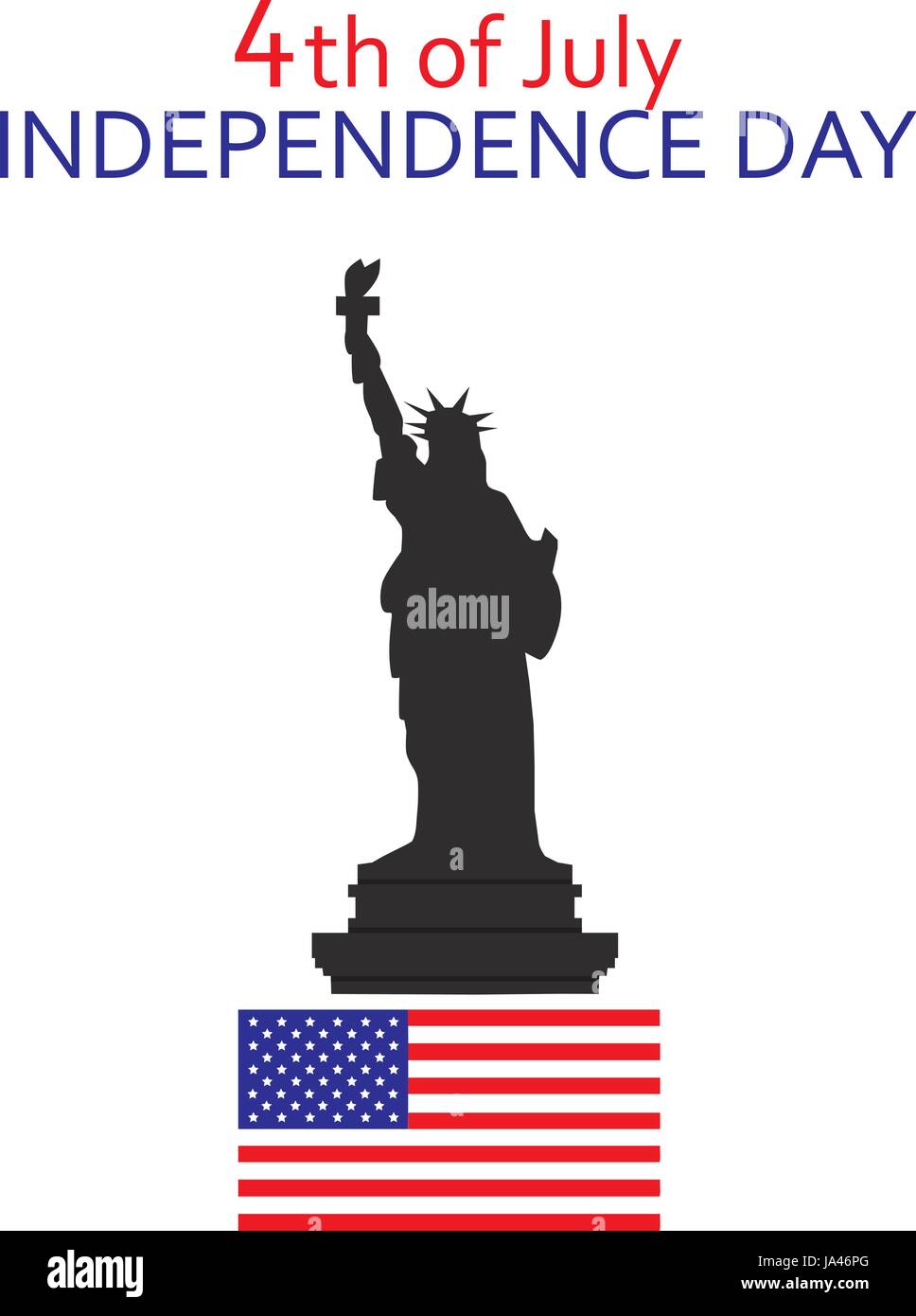 vector illustration of Statue of Liberty Fourth of July Independence ...