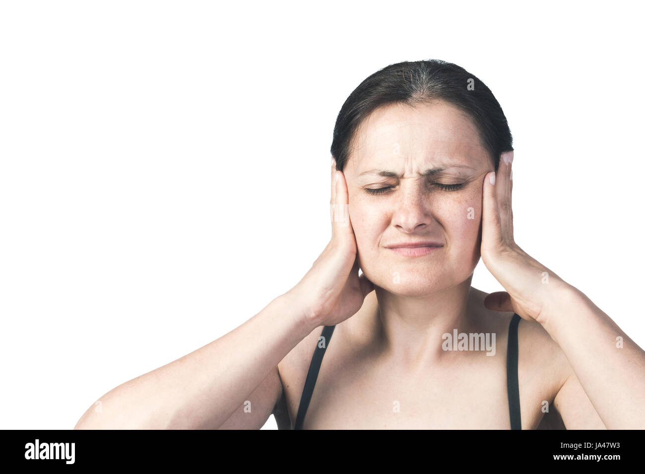 Woman tired sad face expression hi-res stock photography and images - Alamy