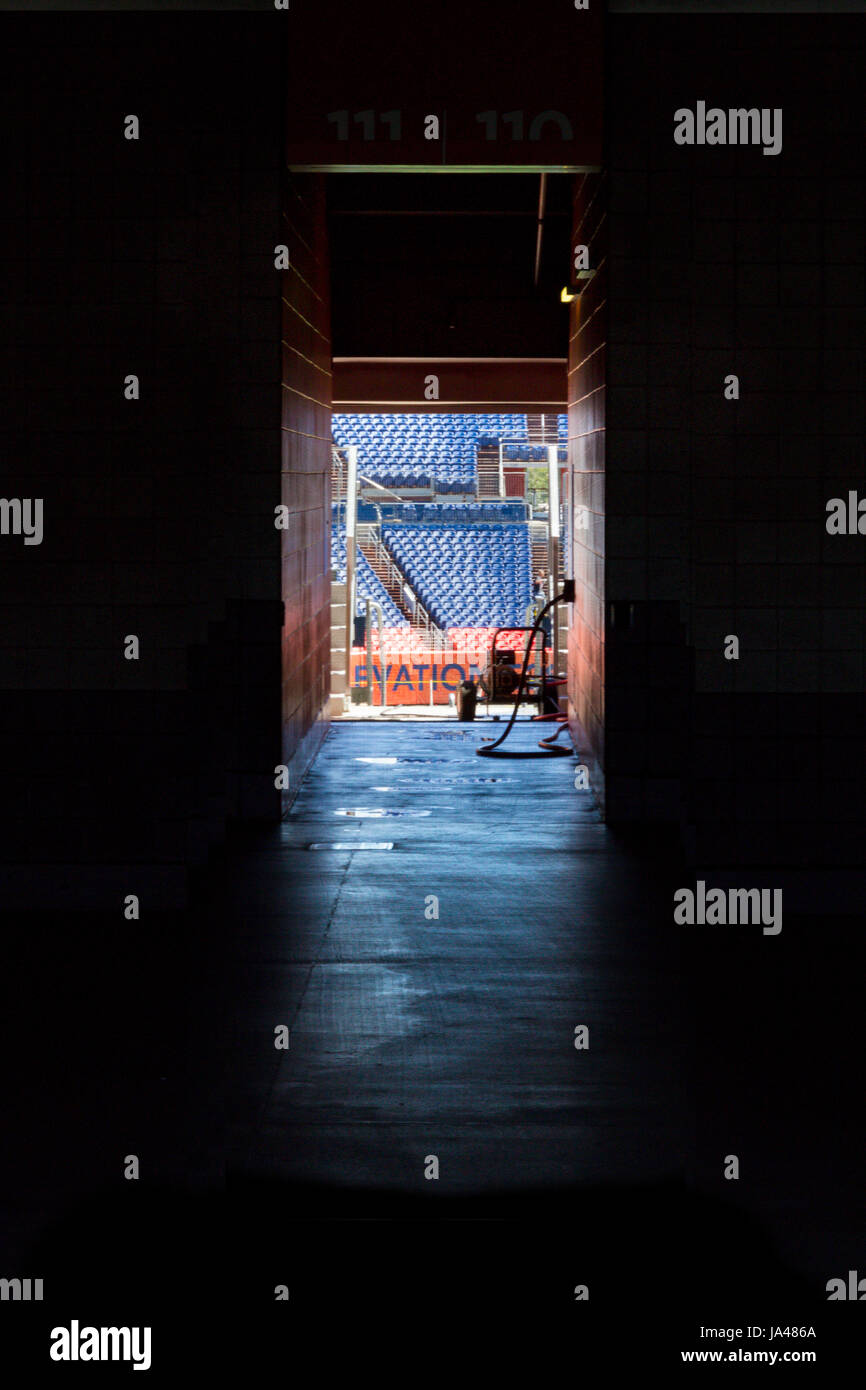 Empty hallway in Bronco Stadium Denver Stock Photo - Alamy